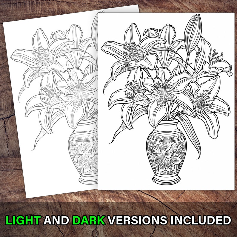 50 Easy Flower Vases Coloring Pages | Flower Birthday Activity Coloring ...