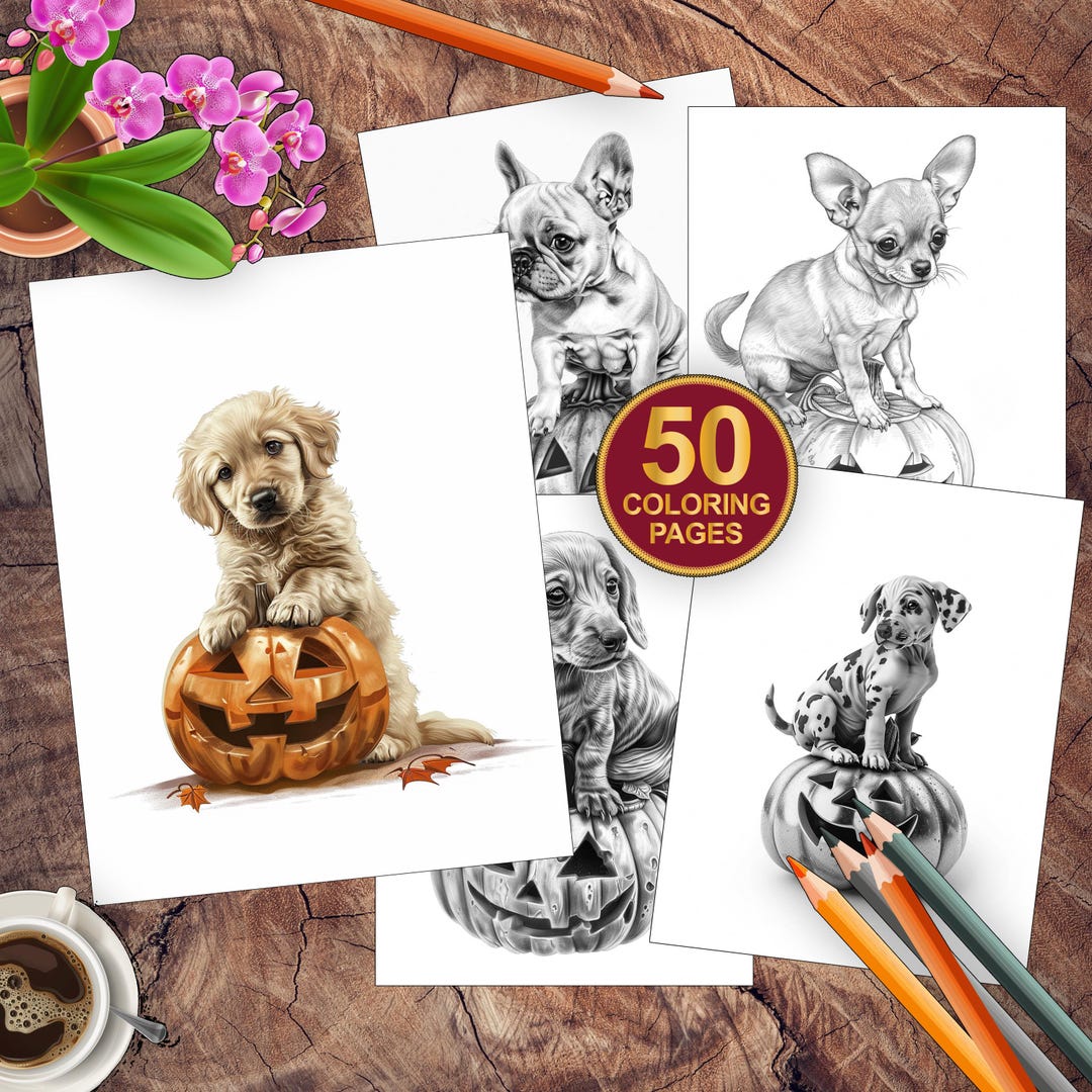50 Puppy Halloween Coloring Pages | Halloween Coloring Sheets | Dog ...