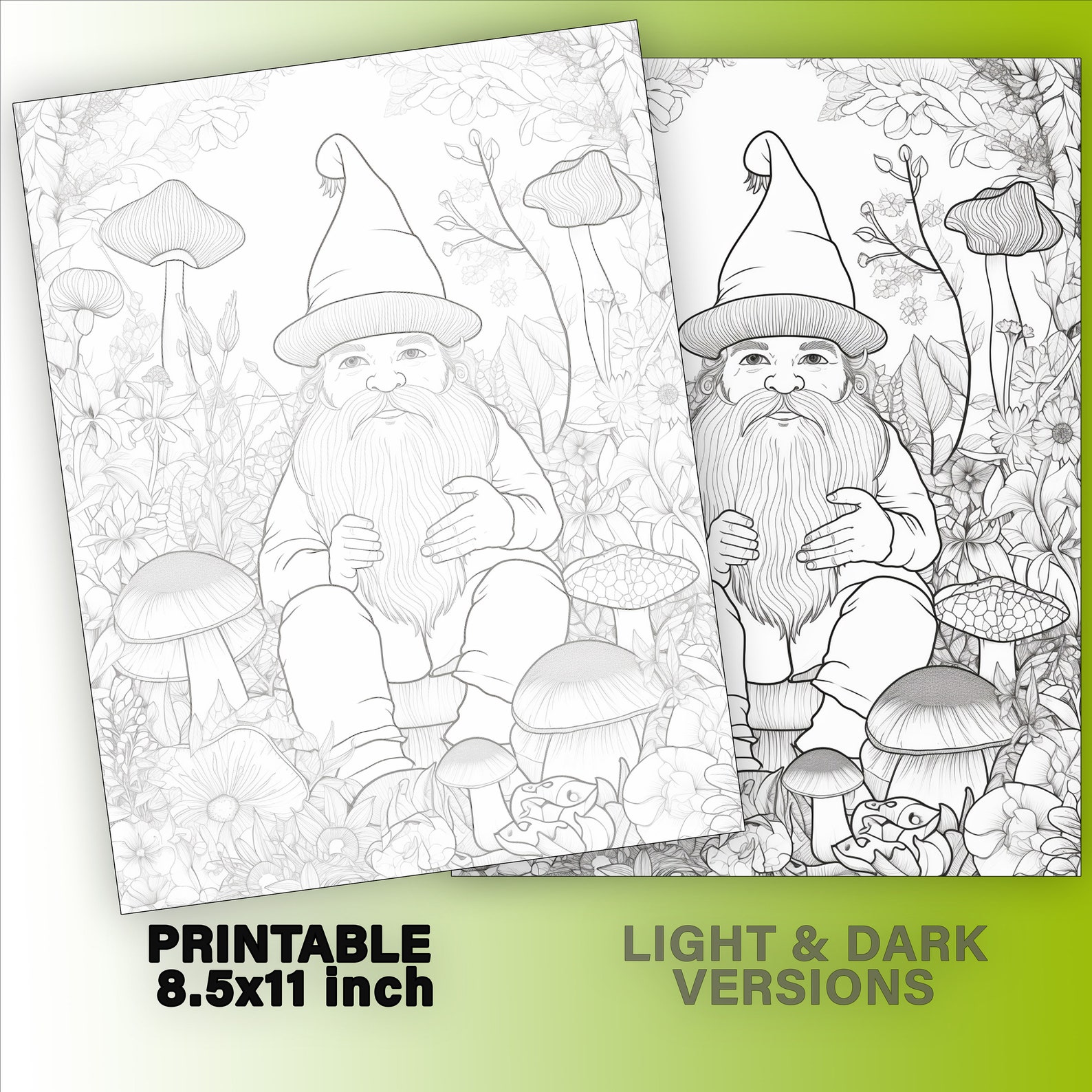 30 Secret Garden Gnomes Coloring Book | Fairy Prints | Nursery Wall Art ...