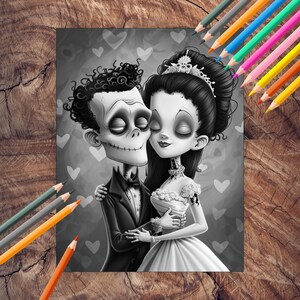 50 Halloween Wedding Coloring Pages Instant Download Fall Coloring Page ...