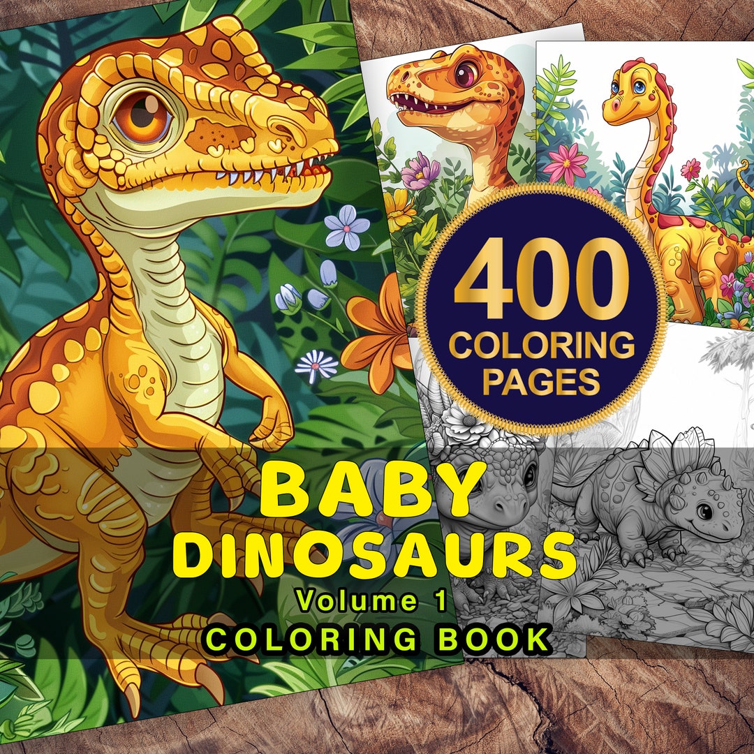 400 Dinosaurs Coloring Pages Vol 1 | Instant Digital Download ...