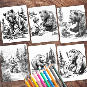 50 Woodland Animal Bear Coloring Pages | Printable PDF for Kids and ...