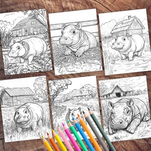 50 Adorable Baby Hippo Coloring Pages | Printable Art for Adults + Kids ...