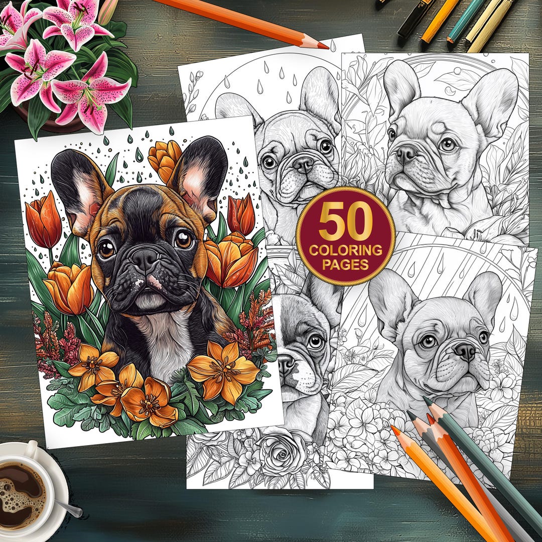 50 Dog Mandala Coloring Pages | French Bulldog Printable Puppy Art ...