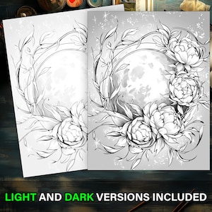 50 Floral Moon Coloring Pages | Digital Download for Adults and Kids ...