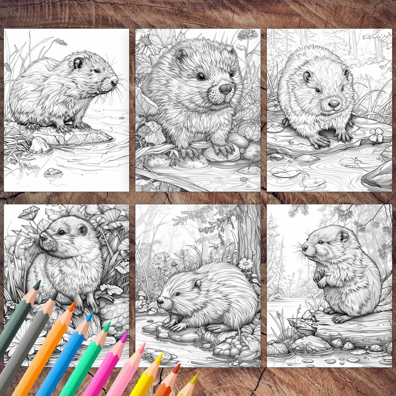 50 Woodland Animals Coloring Pages Adults Kids Instant Download ...