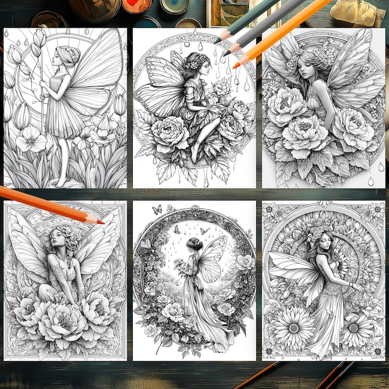 50 Mandala Fairy Coloring Pages - Printable Adult Coloring Book ...