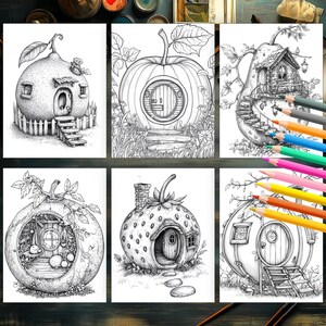 50 Fruit House Coloring Pages | Printable Fantasy Coloring Sheets ...