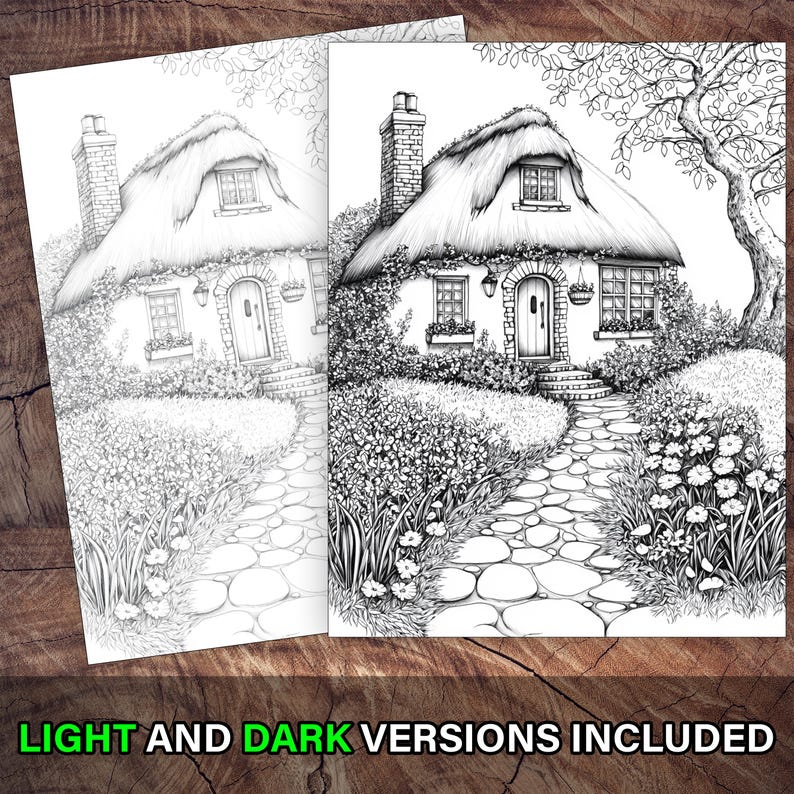 50 Cozy Cottage Coloring Pages | Floral Garden Cottage Coloring Book ...