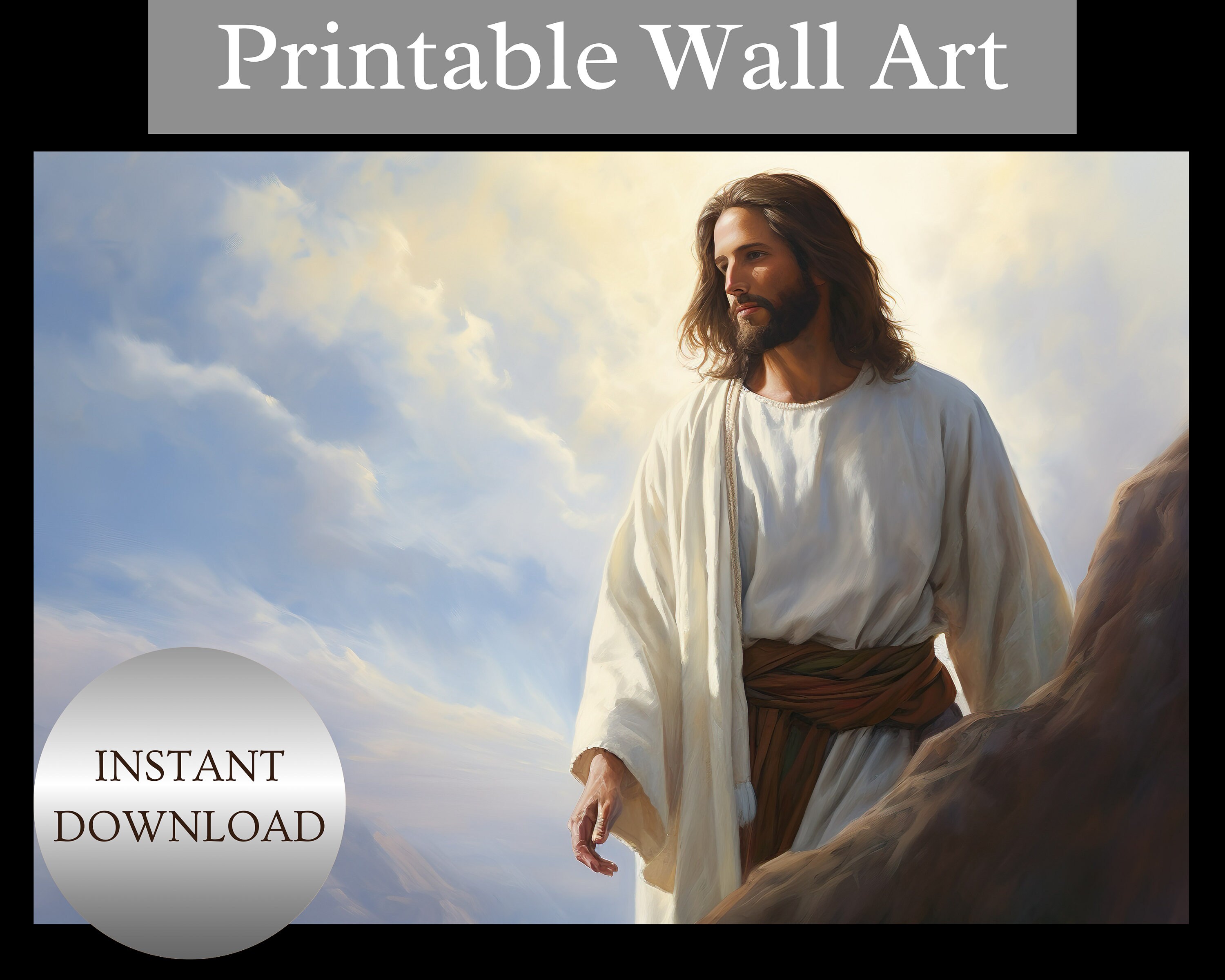 Jesus on the Path He is Risen Saviour Christian Art Printable Entry ...