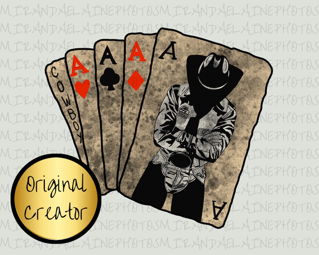 Cowboy Playing Cards PNG, Cowboy Poker Cards Designs PNG - Etsy