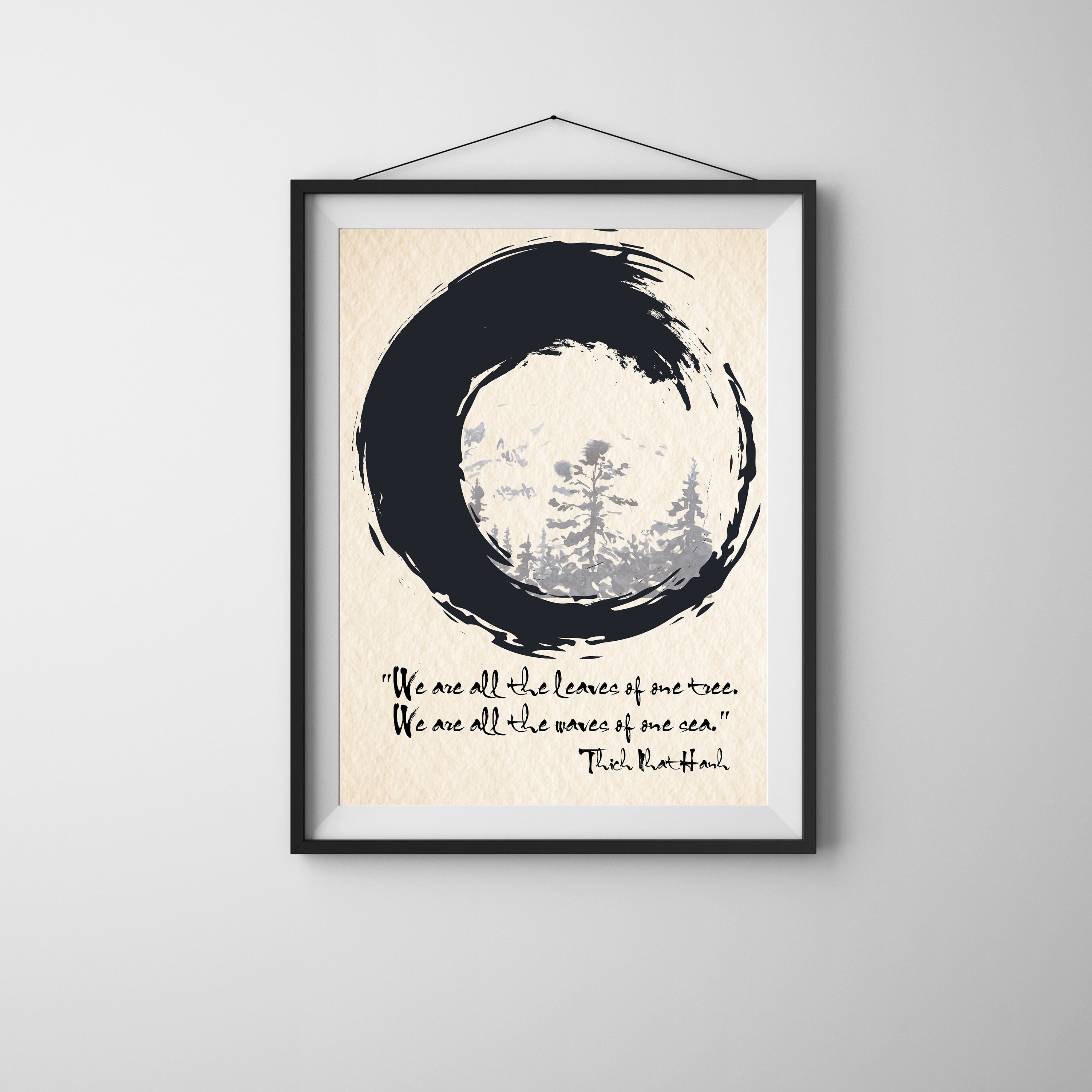 Thich Nhat Hanh Quote Print: Zen Circle, Mindfulness Art (digital ...
