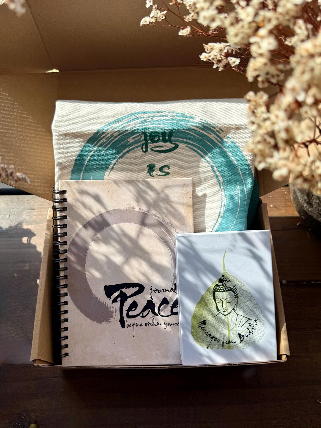 Mindfulness Gift Box Peace Journal Affirmation Cards Tote Bag Self-care ...