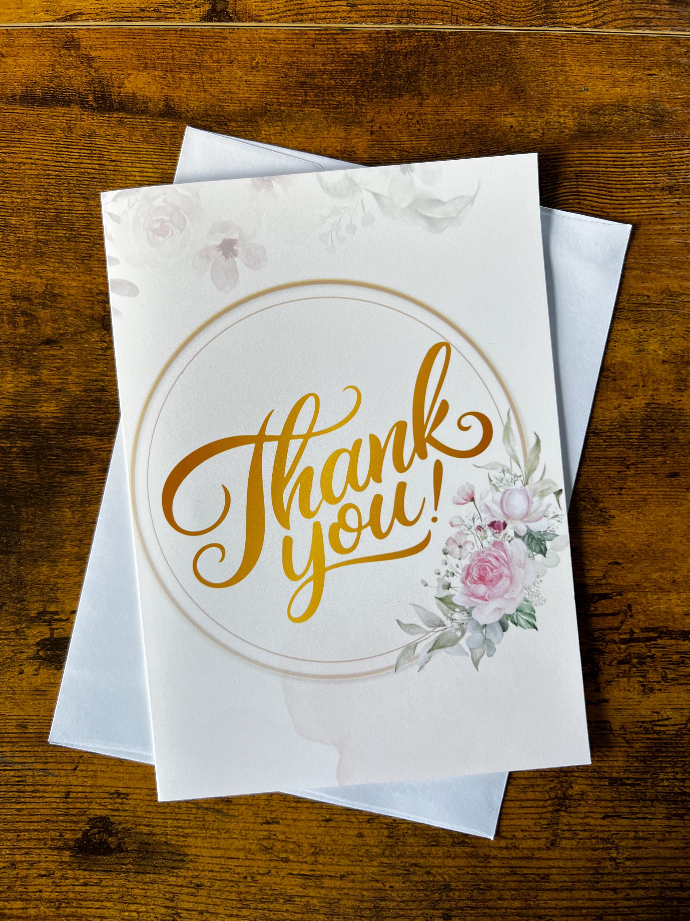 Thank You Card Measuring 5"x7" Appreciation Card for Friends and Loved ...