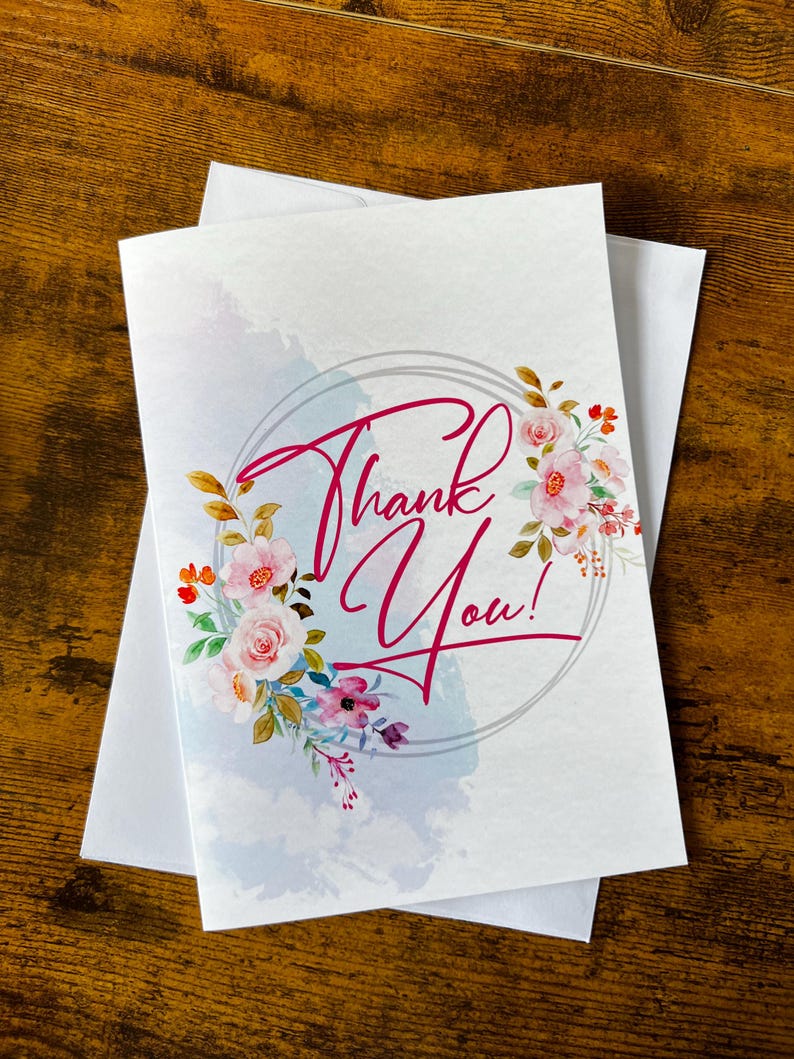 Thank You Card Measuring 5"x7" Appreciation Card for Friends and Loved ...