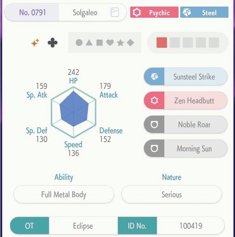 Mrpkmn Pokémon Shiny Solgaleo Pokémon Trade Pokémon Event Shiny ...