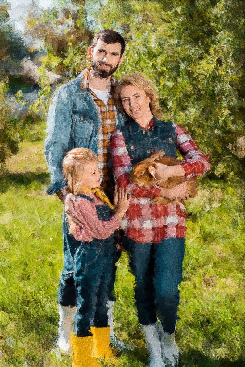 Custom Family Portrait Painting From Your Photo Digital Couple Painting ...