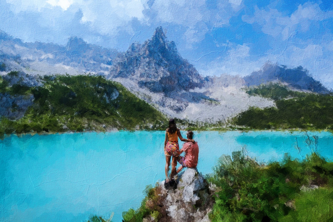 Custom Landscape Portrait Painting From Your Photo | Digital ...