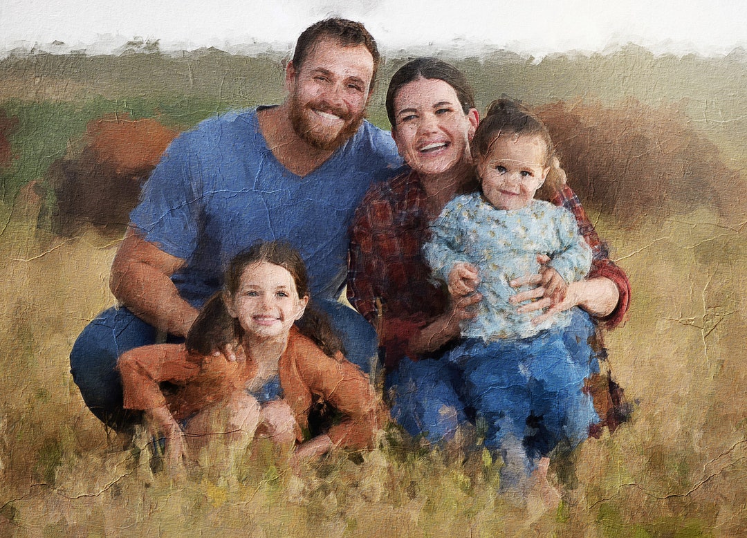 Personalized Family Portrait Painting From Your Photo | Digital Couple ...