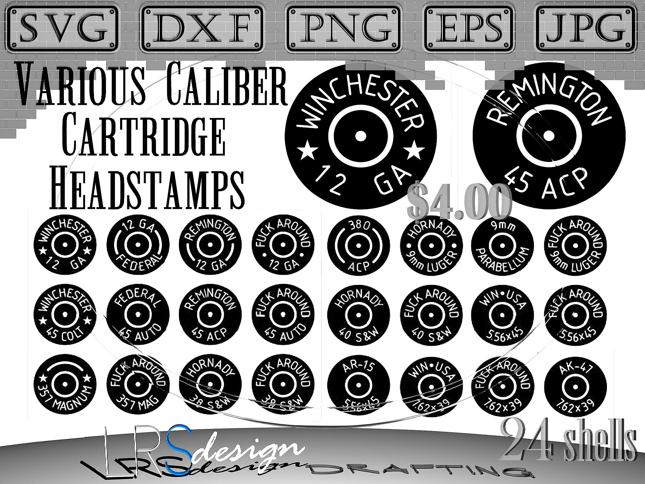 Various Caliber Headstamp Cut Files - Etsy