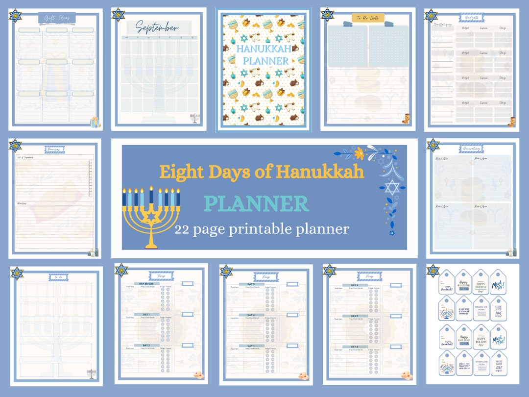 Hanukkah Planner, Journal, Holiday Journal Printable, Budget Tracker ...