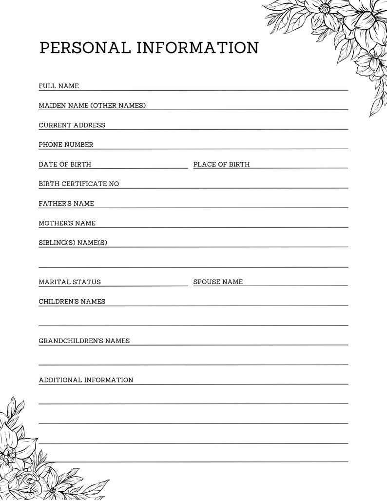 Final Wishes, End of Life Planner. Personal, Medical, Pet, Passwords ...