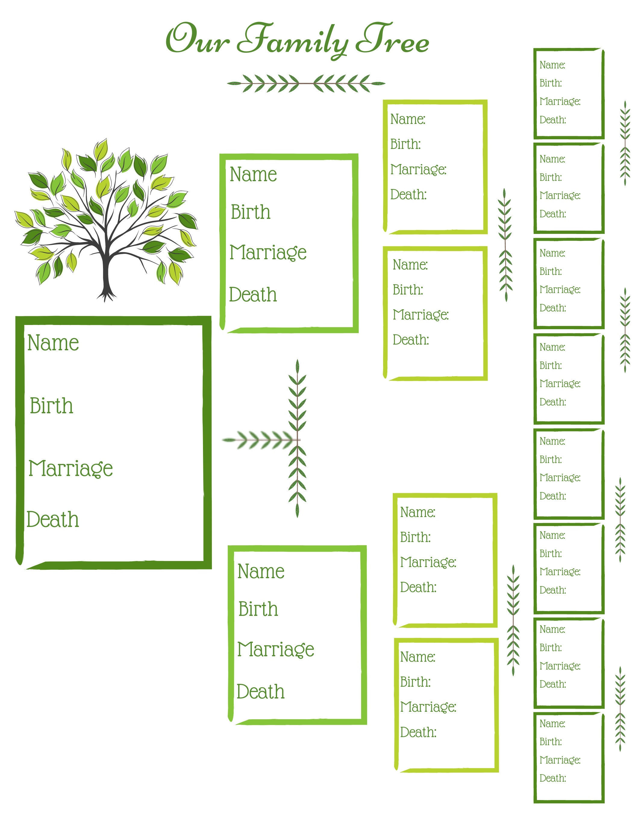 Family Tree Planner/journal, Minimalist, Genealogy, 4 Generations, 5 ...