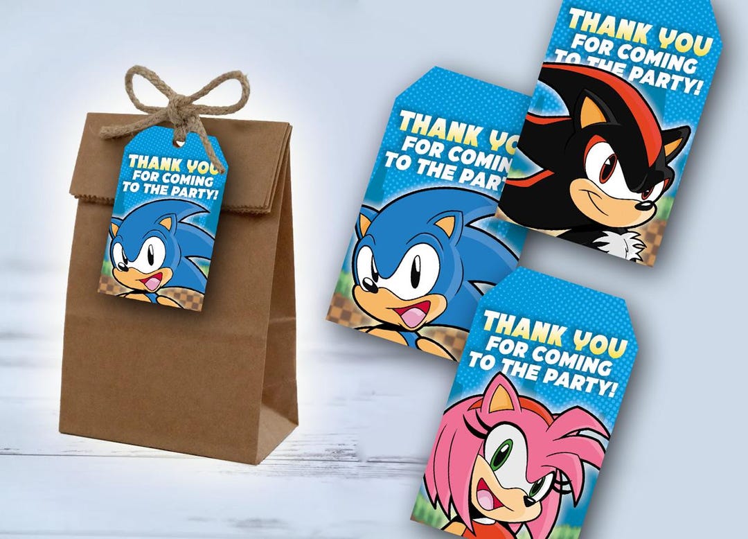 Sonic Thank You Tags – Birthday Party Favors (digital Printable) - Etsy