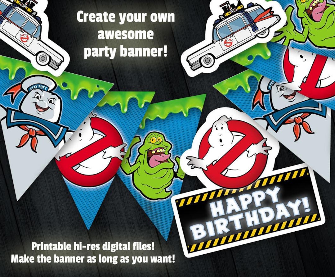 Ghostbusters Party Banner - Digital Printable - Birthday Party or Event ...