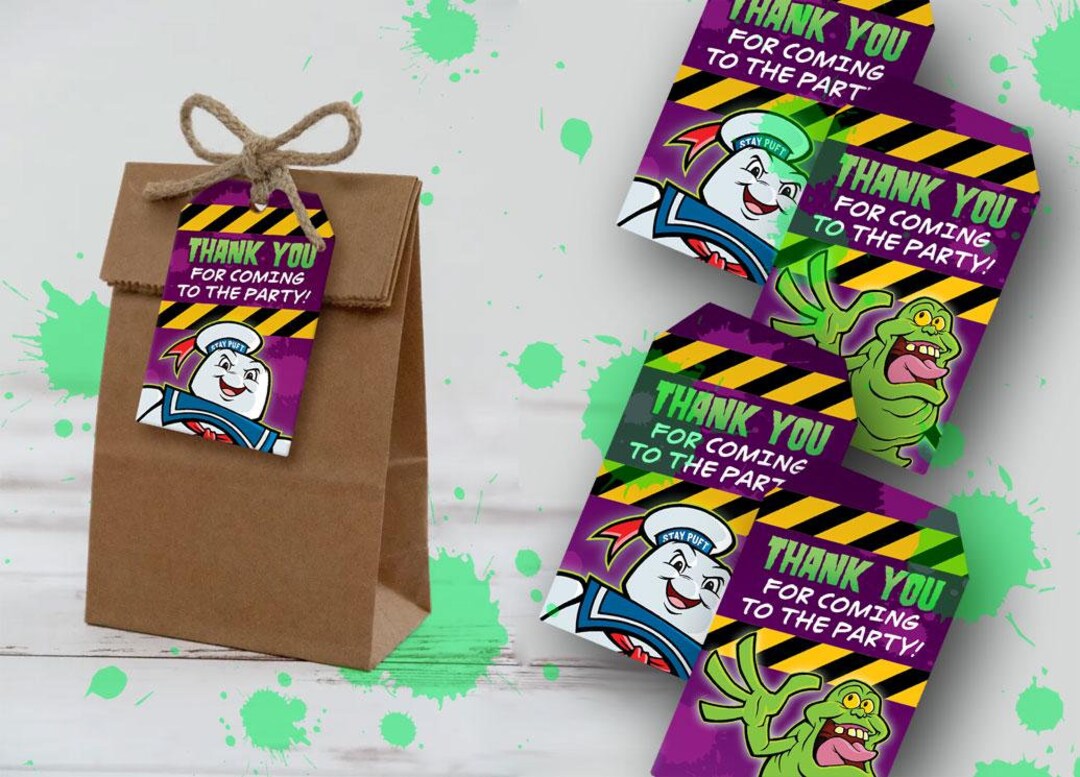 Ghostbusters Thank You Tags – Birthday Party Favors (digital Printable ...