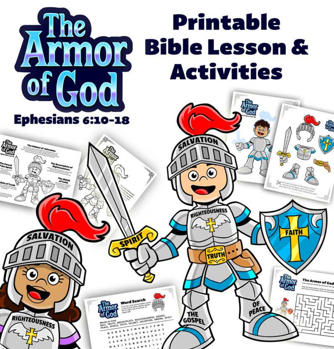 Armor of God Printable Activity Set – Bible Lesson, Coloring Pages ...