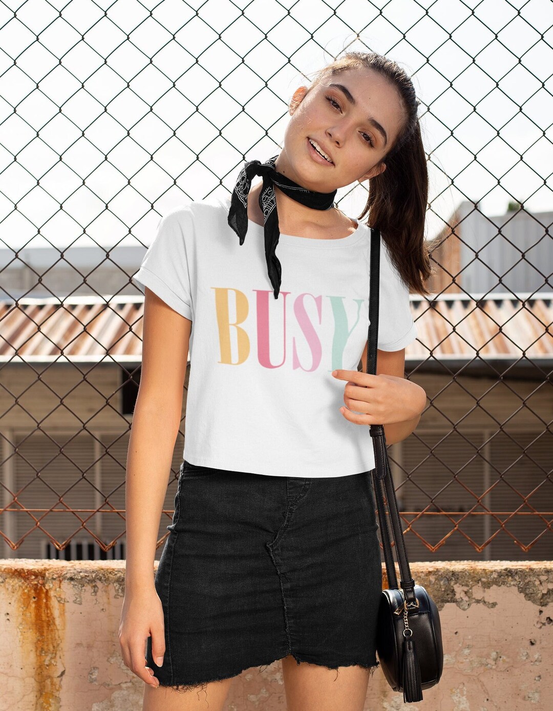 Women's Busy Crop Tee Busy Graphic T-shirt Soft Cotton - Etsy