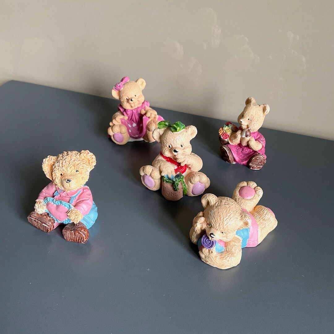 Vintage Miniature Knick Knacks, 1990s Home Decor, Collectible Teddy ...
