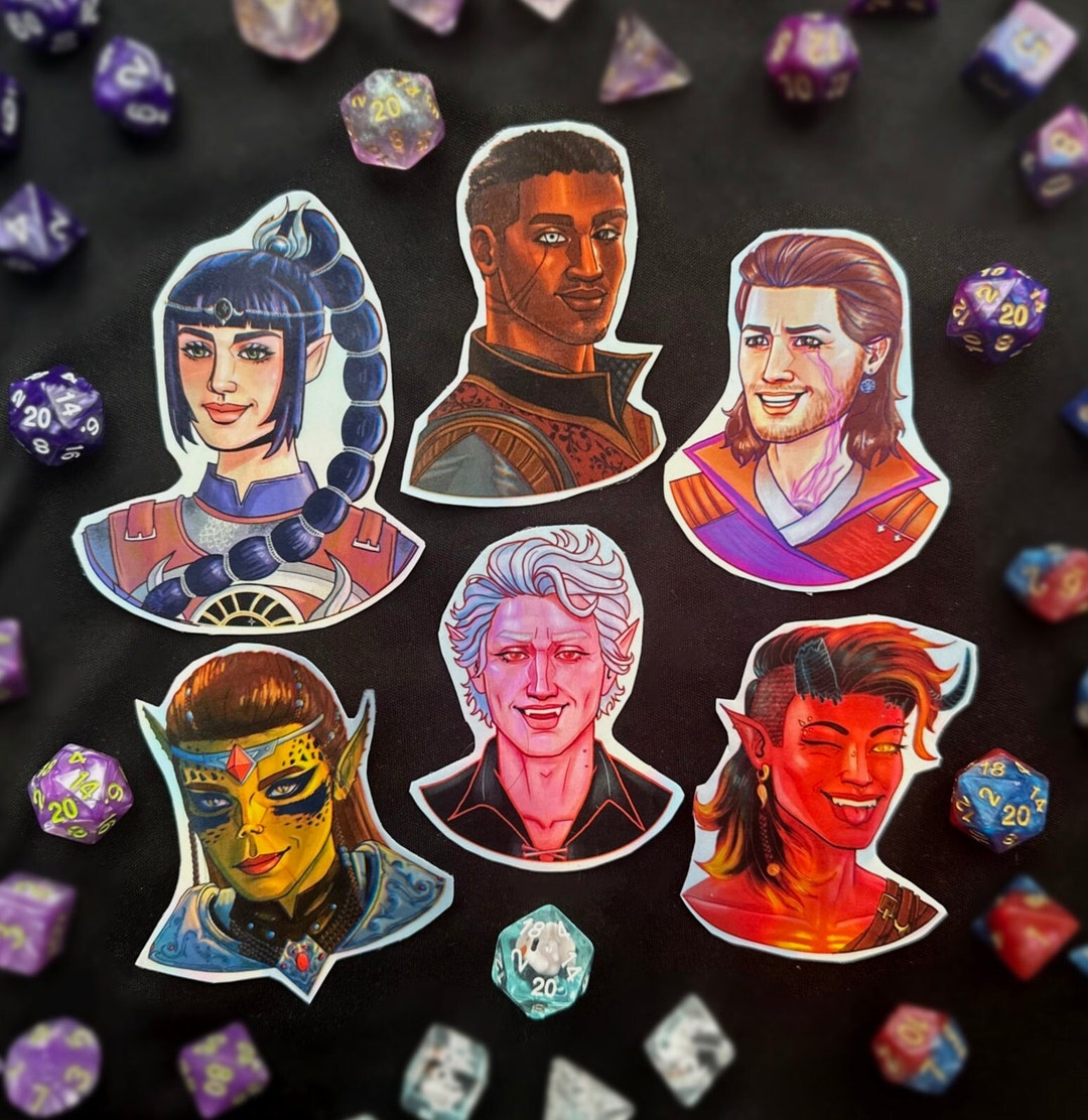 Baldurs Gate 3 Holographic Stickers Decals Astarion Laezel Karlach Gale ...