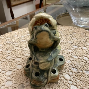 Weller Pottery Frog in Lotus Blossom Muskota Pattern Circa. 1917 - 1922 ...