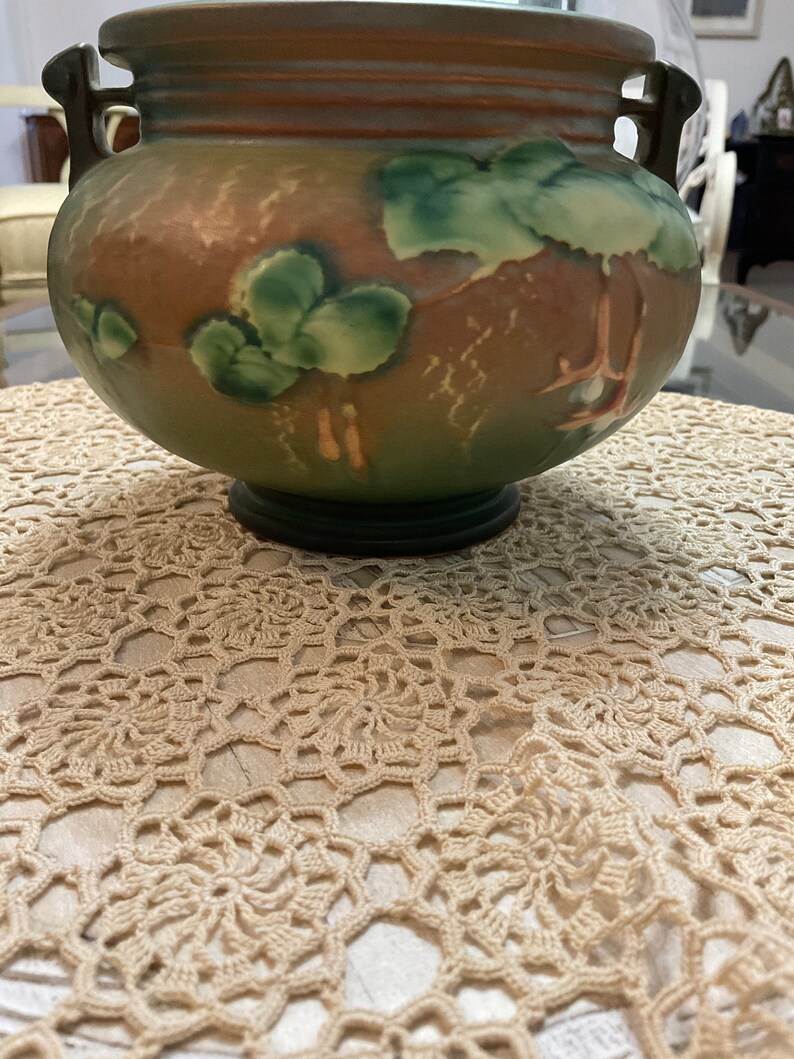 Roseville Pottery Fuchsia Jardinière 645-4 Green Circa. 1939 - Etsy