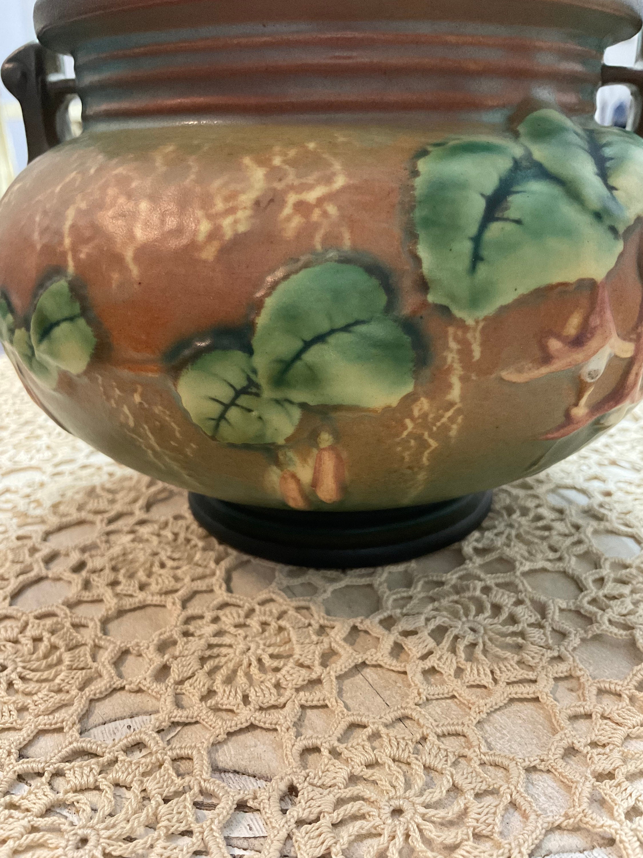 Roseville Pottery Fuchsia Jardinière 645-4 Green Circa. 1939 - Etsy