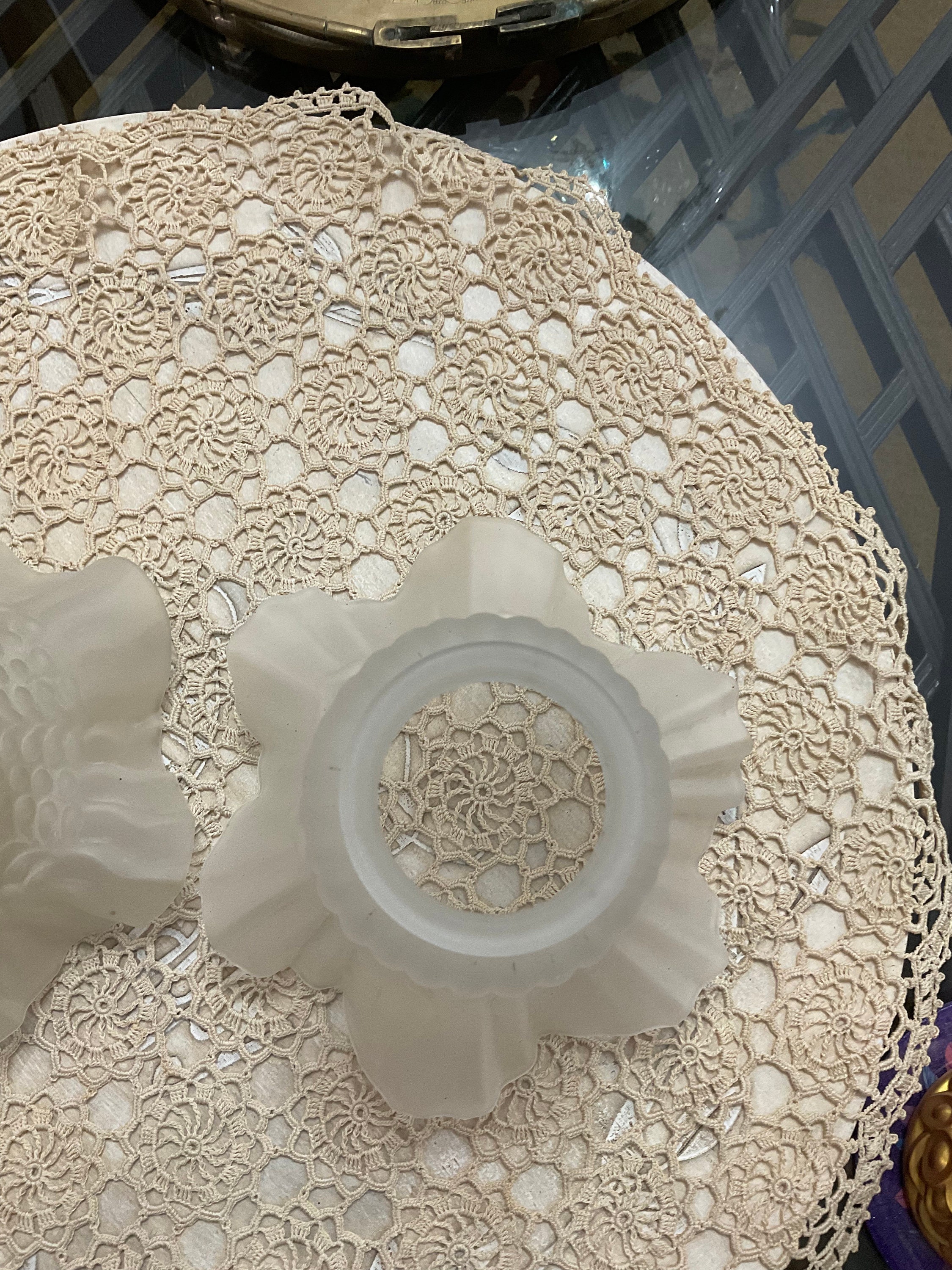 Vintage Frosted Glass Crimped Ruffled Lamp Shades Set of 2 V#026 - Etsy