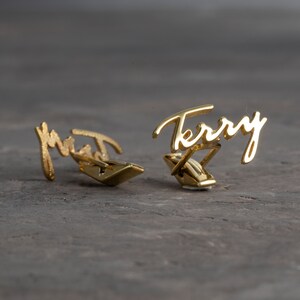 Custom Cursive Name Cufflinks Personalized Cufflinks Groom Wedding ...