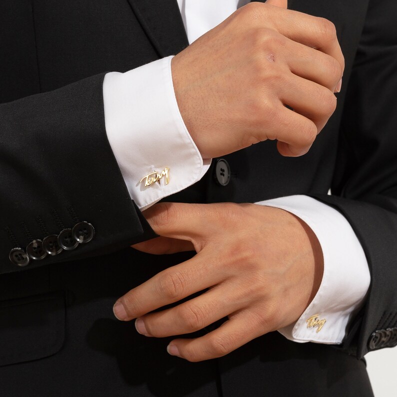 Custom Cursive Name Cufflinks Personalized Cufflinks Groom Wedding ...