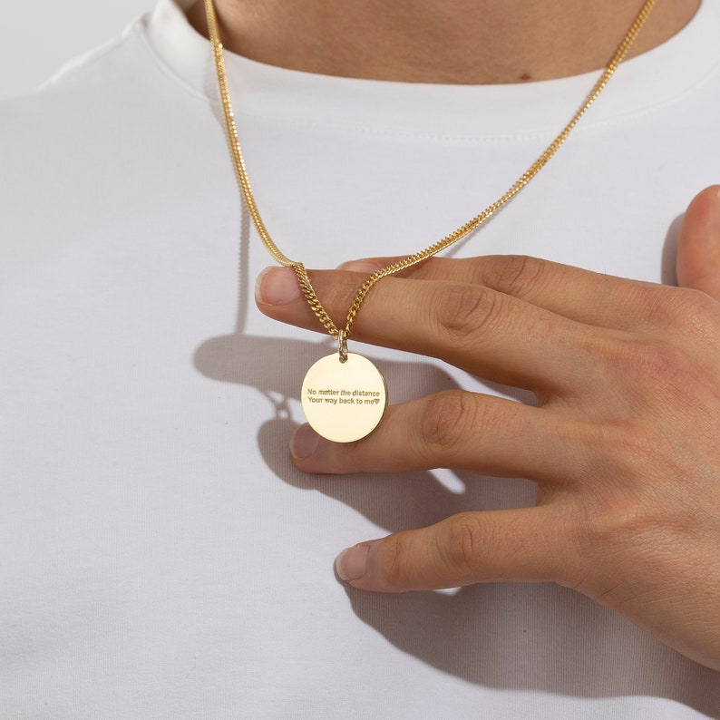 Custom Coordinates Engraved Compass Necklace for Men - Etsy