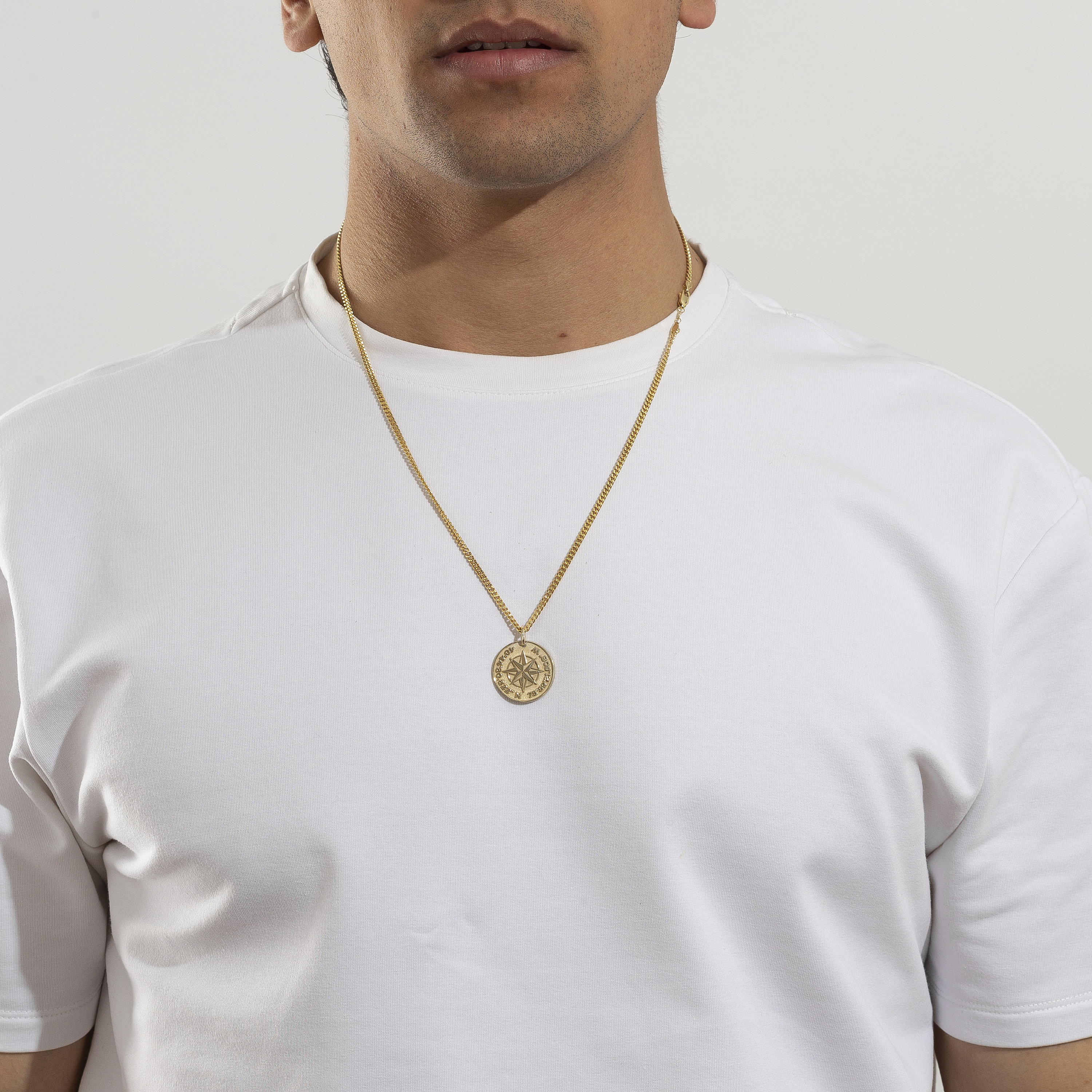 Mens Compass Necklace Custom Coordinates Necklace Engraved With Words ...