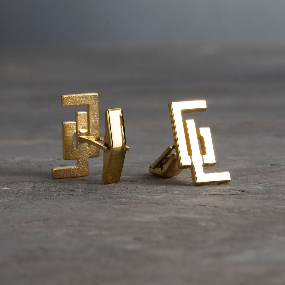 Custom Initial Cufflinks - Groom Wedding Cufflinks - Personalized ...