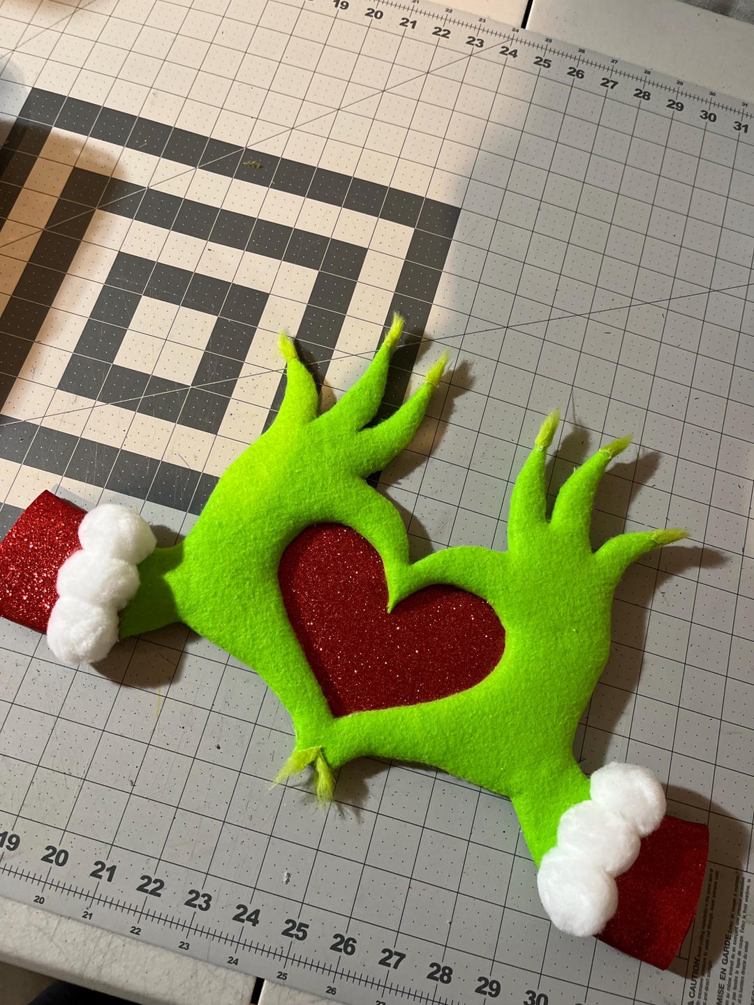 Christmas Monster Hands, Lime Green Furry Christmas Wreath Attachment ...