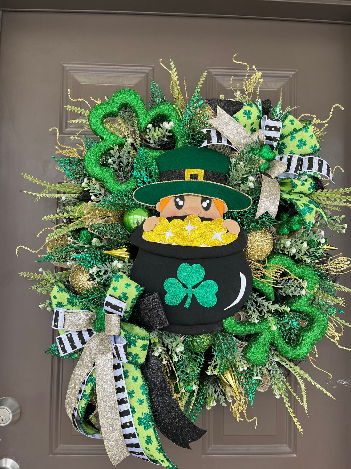 Leprechaun St. Patricks Day Custom Wreath Design by Wild Zinnias, Green ...