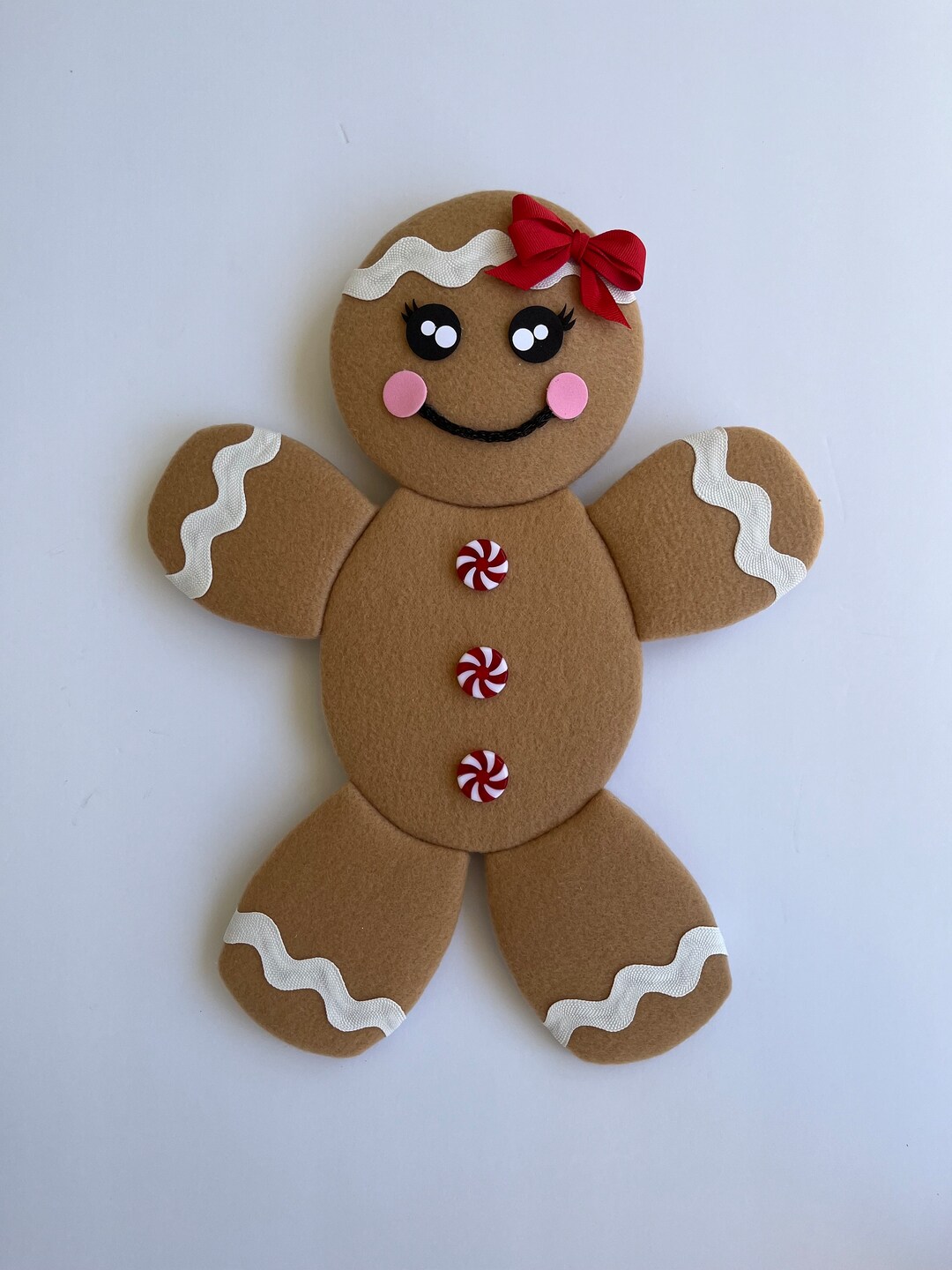 Gingerbread Girl Christmas Wreath Attachment, Large Deco Mesh ...