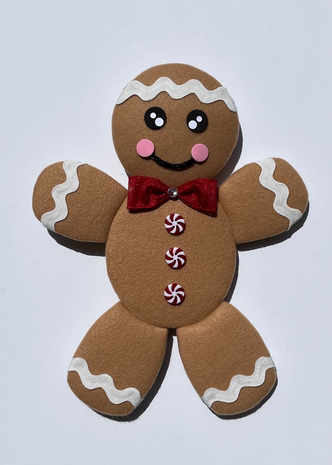 Gingerbread Boy Christmas Wreath Attachment, Large Deco Mesh ...