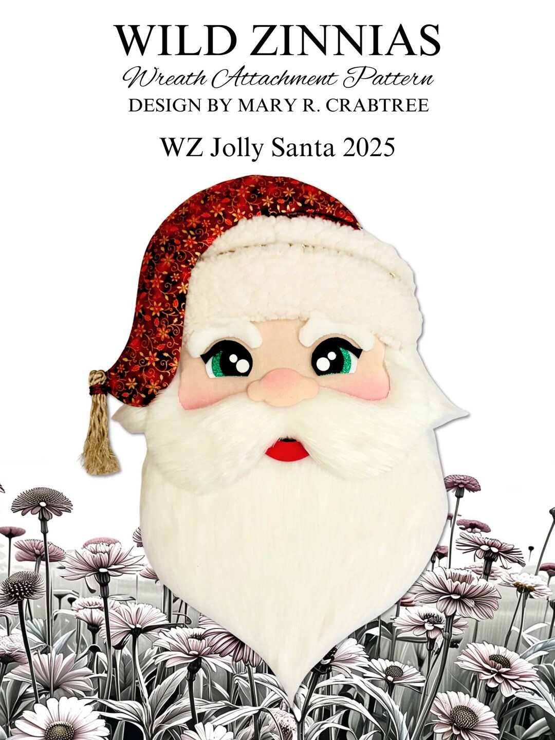 Pattern and Video Tutorial Jolly Santa Claus Face and Beard Wreath ...