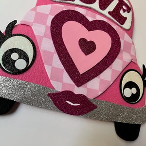 Valentine's Day Love Bug Wreath Attachment - Pink Heart VW Volkswagen ...