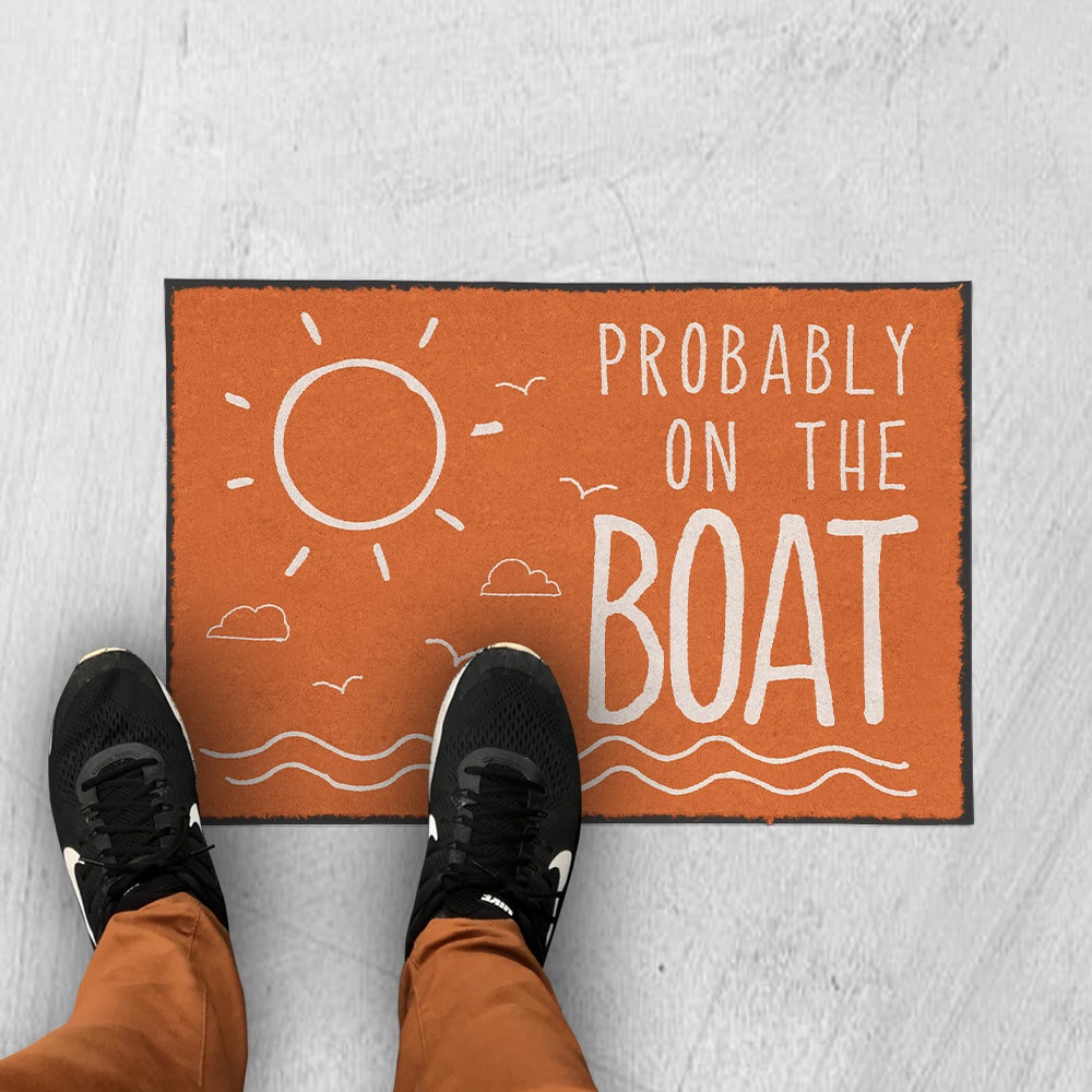 Probably on the Boat Funny Floor Mat, Nautical Home Decor, Color Custom ...